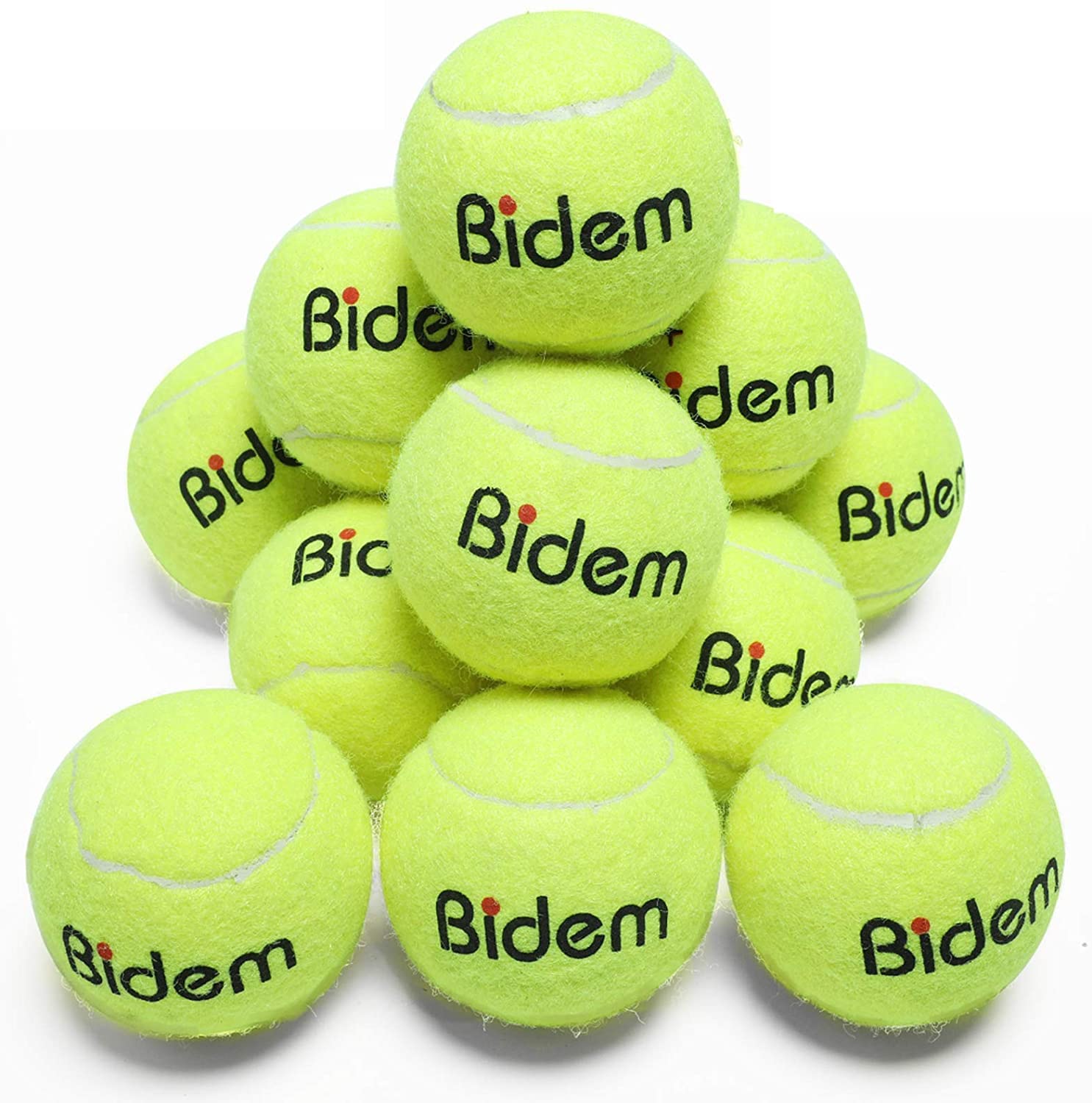 Bidem Tennis Balls, Pressurized Tennis Ball for Tournament and Practice-Pack of 12