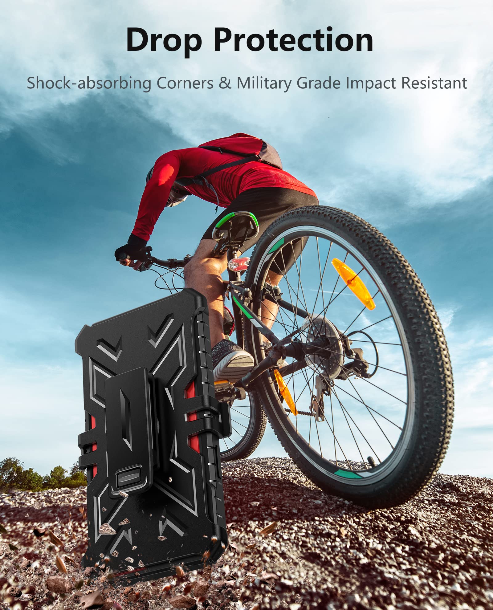WTYOO for iPhone 13 Pro Max Case: with Built-in Kickstand & Screen Protector | Full-Body Dual Layer Rugged Belt Clip Holster, Durable Heavy Duty Military Shockproof Protective Phone Cover-Black