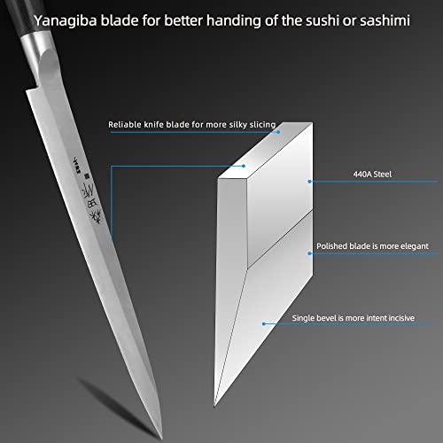 CHUYIREN Sushi Knife Sashimi Knife- 9.5 inch(240mm) 2PK, Wooden Handle And Wenge Wood Handle