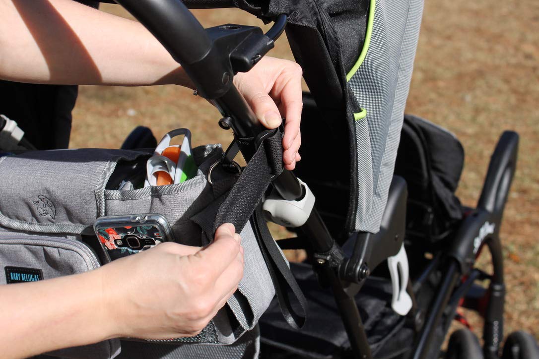 Baby Belugas Universal Stroller Organizer - Increase Your Experience and Travels with our Insulated Cup Holder Detachable, Phone Bag, Non Slip Strap & Shoulder Strap, Universal Fits Many Stroller