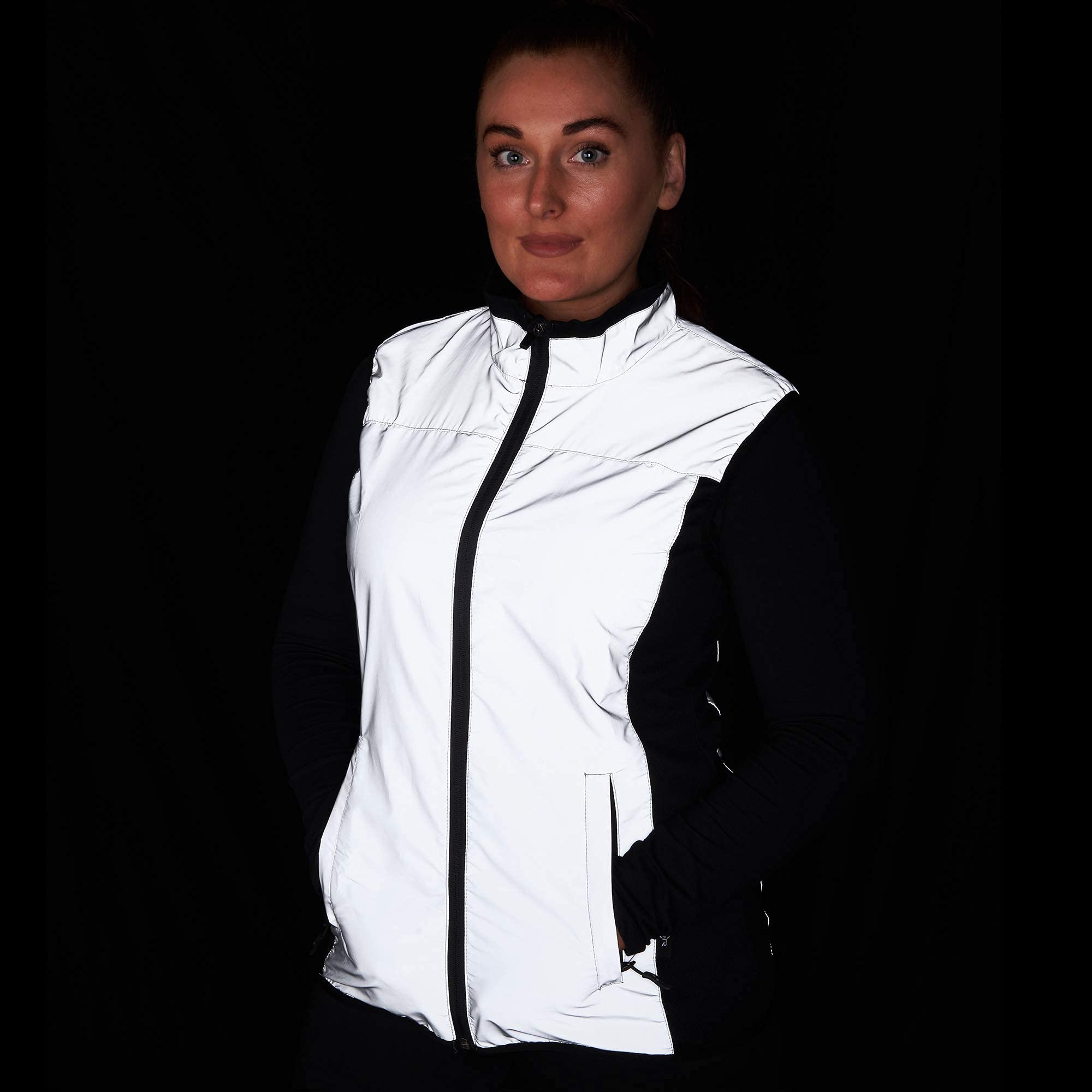 BTR High Visibility Reflective Silver Ladies Cycling and Running Gilet & Vest. Size 8