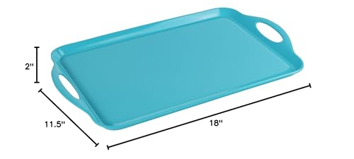 Calypso Basics Rectangular and Tidbit Serving Tray Set, Turquoise
