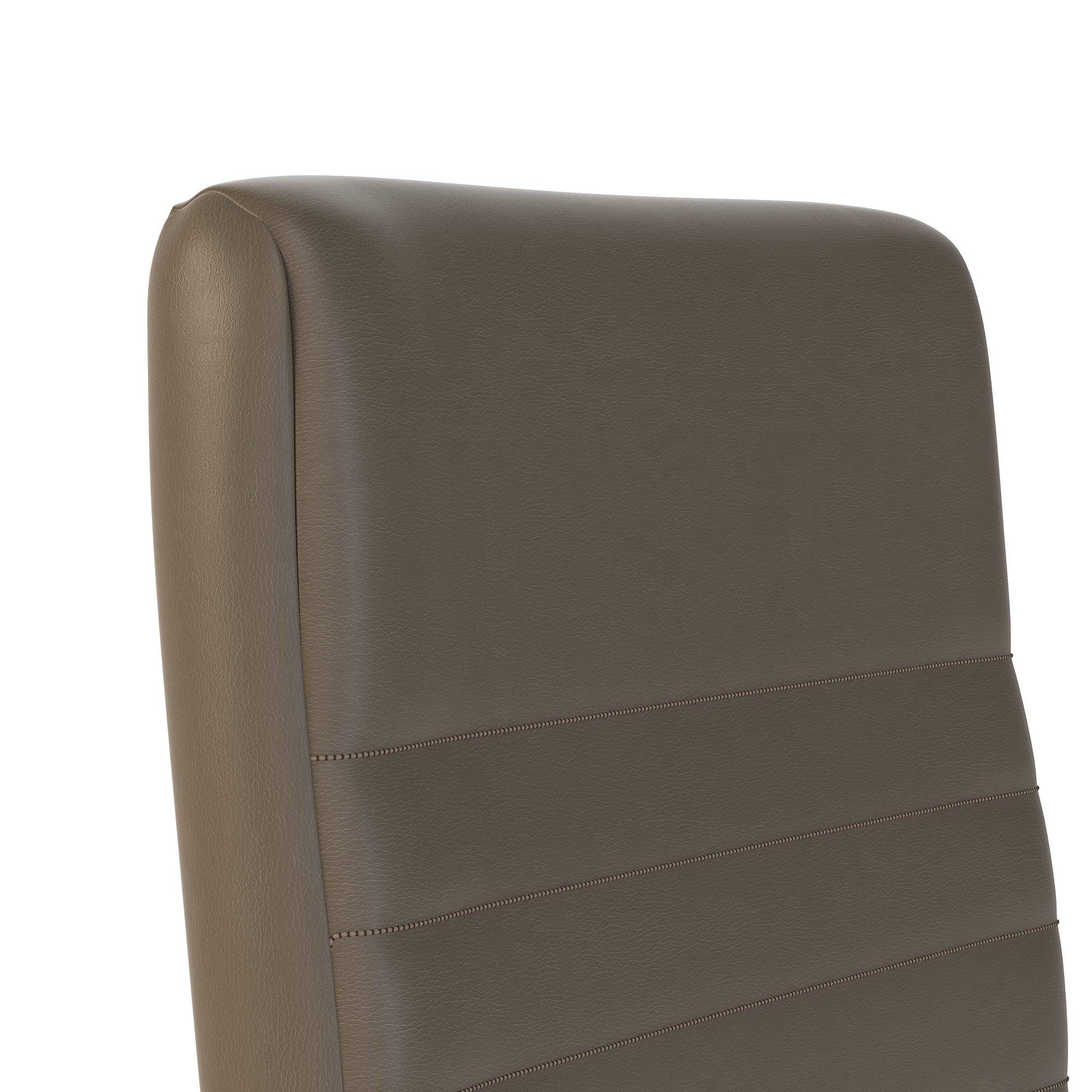 Bush Furniture Refinery Mid Back Ribbed Leather Office Chair in Washed Gray