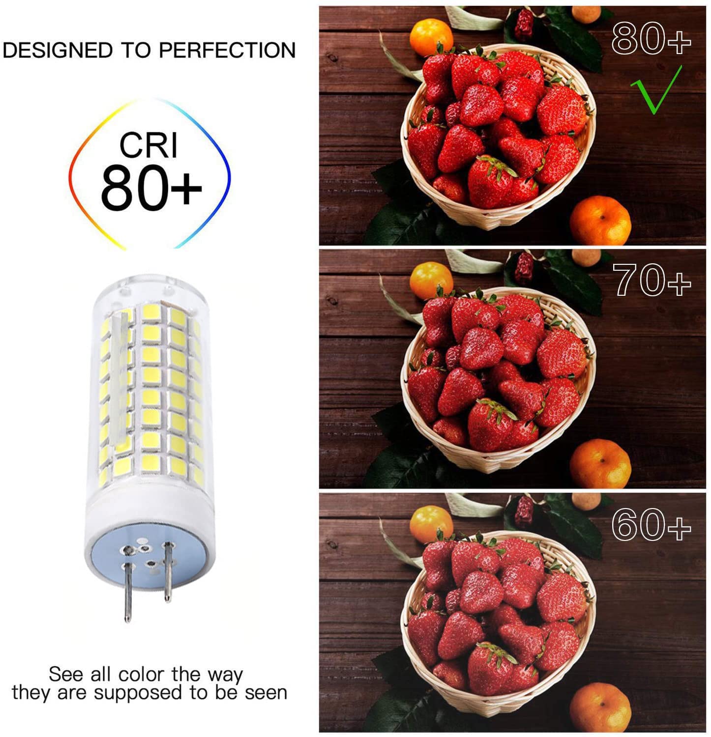 Edearkar G8 LED Light Bulbs 10W (Equivalent to 100W Halogen Bulbs) Daylight White 6000K LED Corn Light for Landscape Lighting, 102 LED 2835SMD, AC110V, Dimmable, 4-Pack