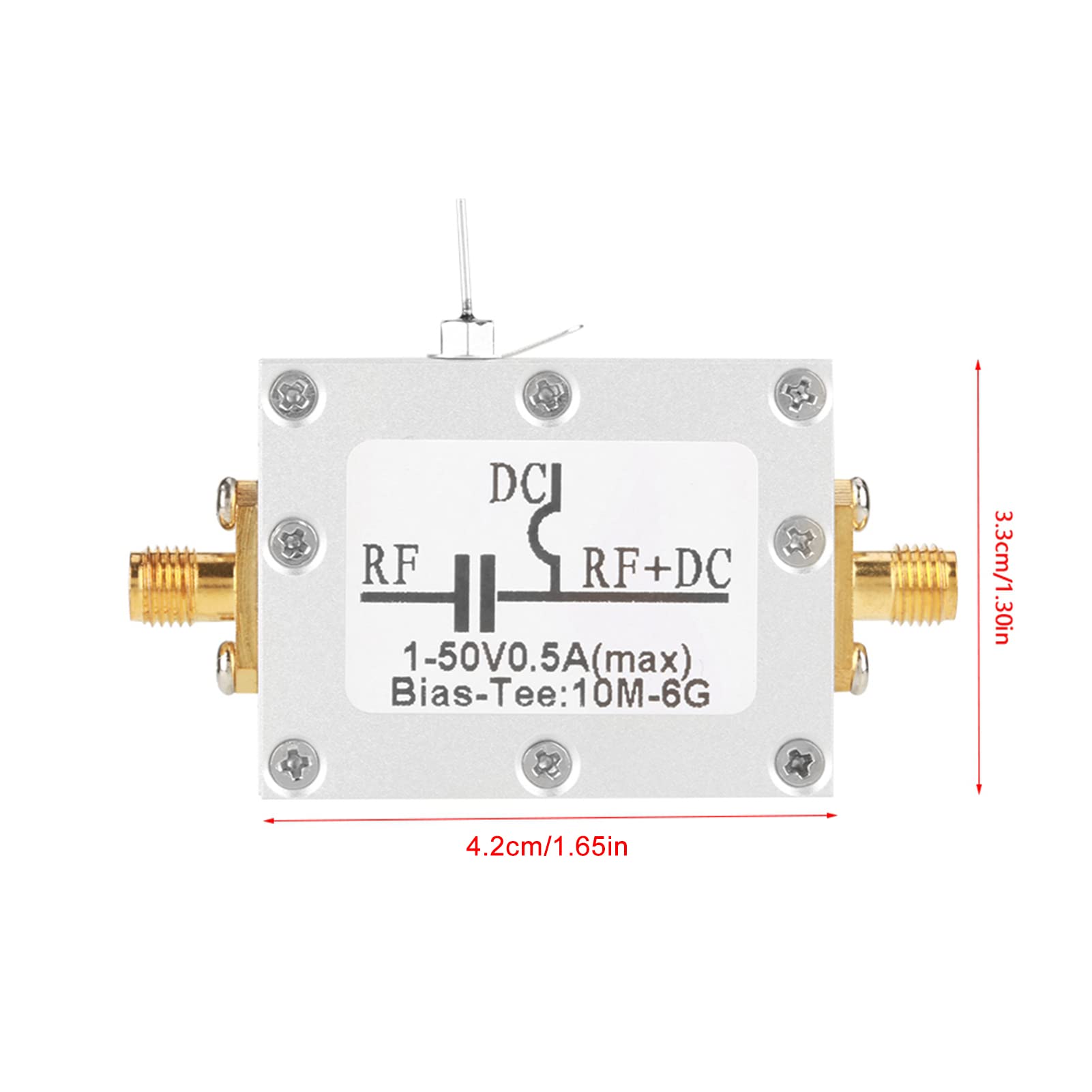 Bias Tee,10MHz-6GHz Bias Tee Broadband Radio Frequency Microwave Coaxial Bias Low Noise Amplifier Module.