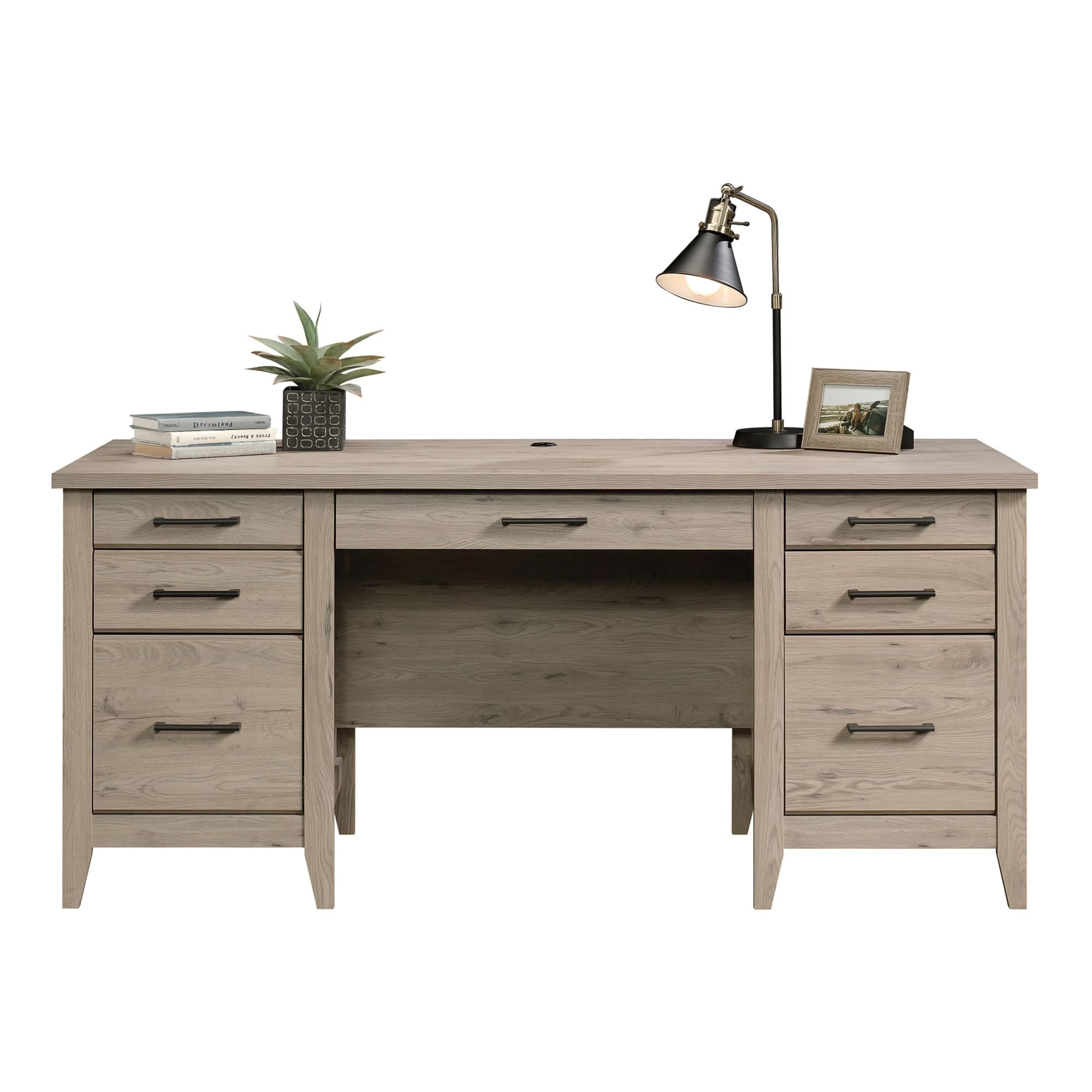 SauderĀ® Summit Station 66"W Executive Computer Desk, Laurel Oak