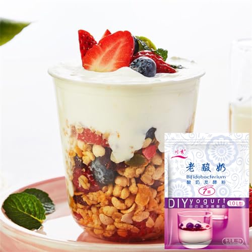 BIBABLYKE 1 Pack 10g Homemade Yogurt Yeast Starter Make Good Batches of Quality Probiotic-Dense Plain Vegans Yogurt Powder