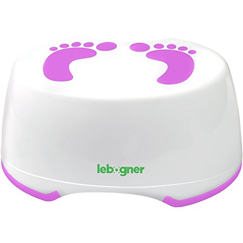 Child Step Stool by Lebogner - Comfortable Anti-Slip Foot Stool Perfect for Toddler Toilet Training Or Kids Bathroom for Brushing Teeth Or Washing Hands, Purple Stepping Stool for Boys and Girls