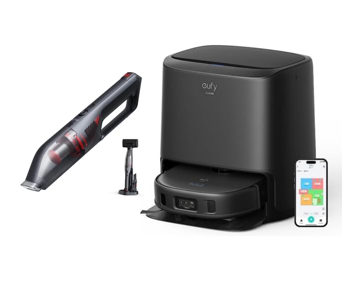 eufy Clean X9 Pro CleanerBot with MopMaster⢠Adaptive Pressure Cleaning, 2 Rotating Mops, Carpet Detection with 12 mm Auto-Lifting Mops, Auto-Clean Station, 5,500 Pa Suction, and AI OBS