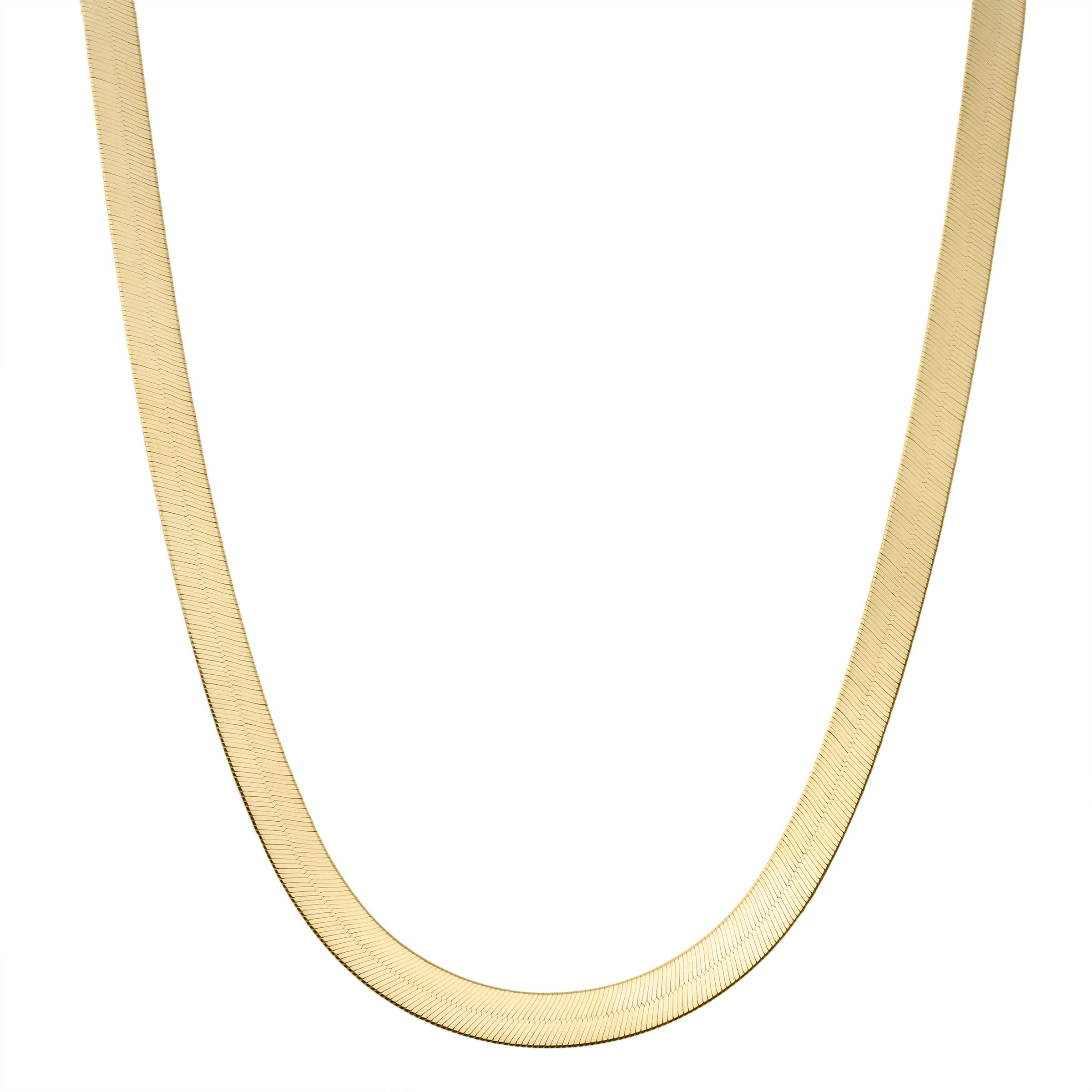 BAYAM 8mm High Polished Herringbone Chain Unisex Adult Necklace 10K Solid Yellow Gold Jewelry