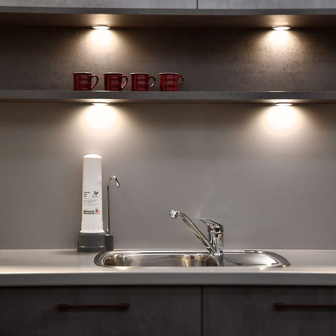Doulton ¦ W9331032 ¦ HCP Countertop Filter System ¦ Tap Fit ¦ 10" UltraCarb Short Thread Element BSP Mount ¦ Superb Taste Drinking Water Filter ¦ 9501 ¦ White and Grey