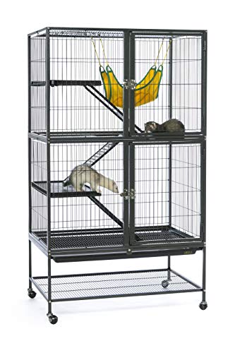 Prevue Pet Products 485 Feisty Ferret Home with Stand, Black Hammertone