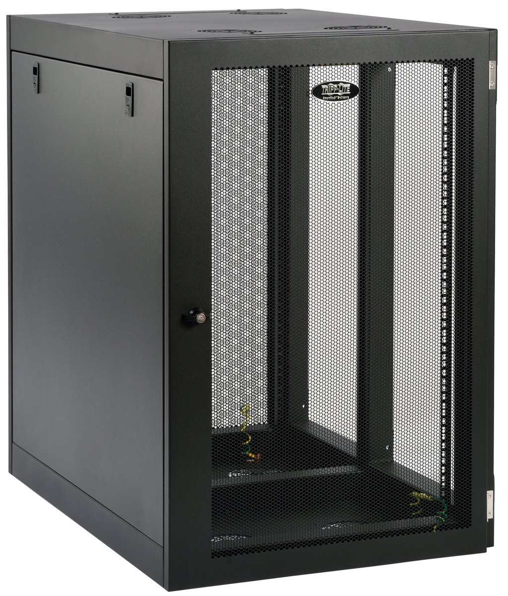 TRIPP LITE 18U Heavy Duty Wall Mount Rack Enclosure Cabinet Side Mount Wall Mount Components SRW18UHD Black