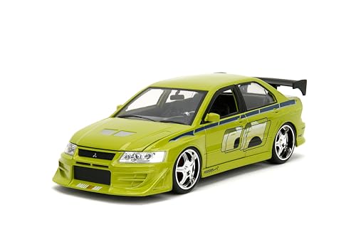 Jada Toys Fast & Furious 1:24 Brian's Mitsubishi Lancer Evolution VII Die-cast Car, Toys for Kids and Adults, Lime Green (99788)