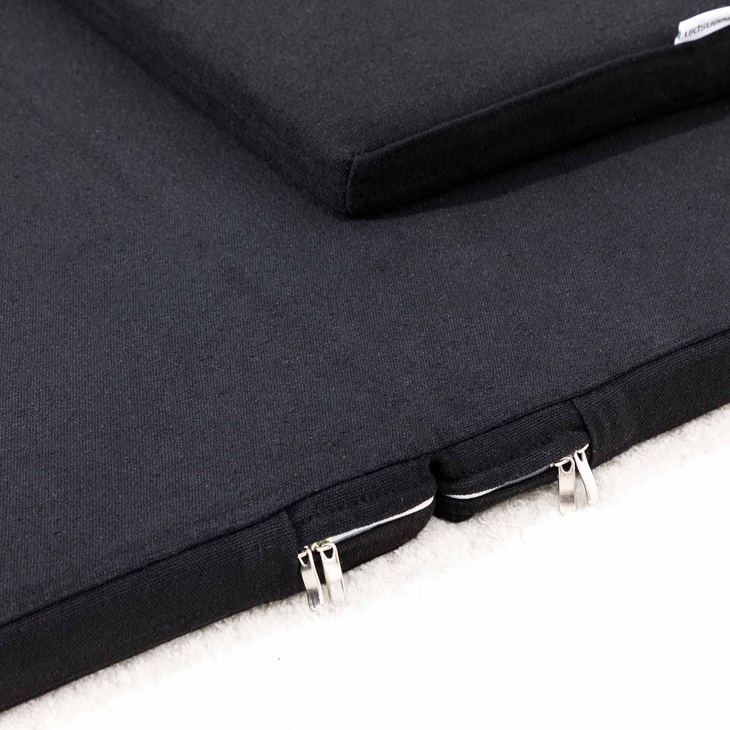 BEENSPIN Meditation Cushion Set, Folding Meditation Mat, Zafu & Zabuton(28 x28 ), Supportive Meditation Pillow. Handcrafted Black