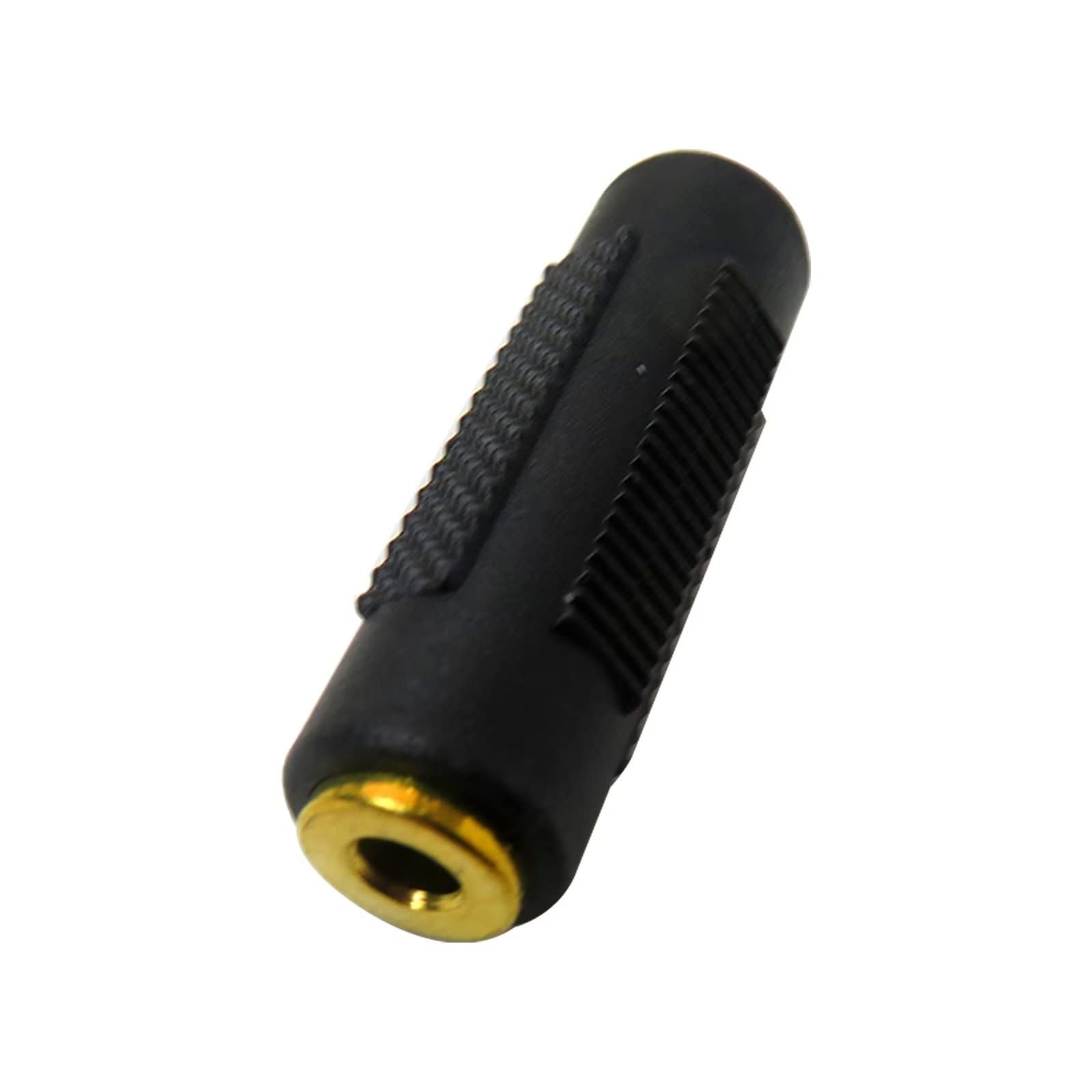 BATEMEN W 5X Professional Stereo Audio Female 3.5mm Mono Jack to 3.5mm Mono Jack Black Coupler Adaptor - Gold Plated