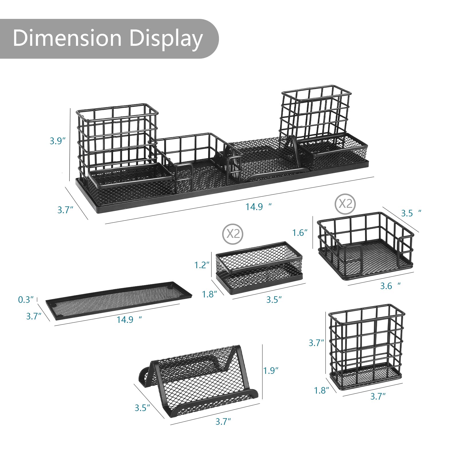 Banshou Pencil Holders,Mesh Pen Holder for Desk,Black Round Pencil Holder for School,Home,Office and other Office Desk Organizers (Black 6Pack)