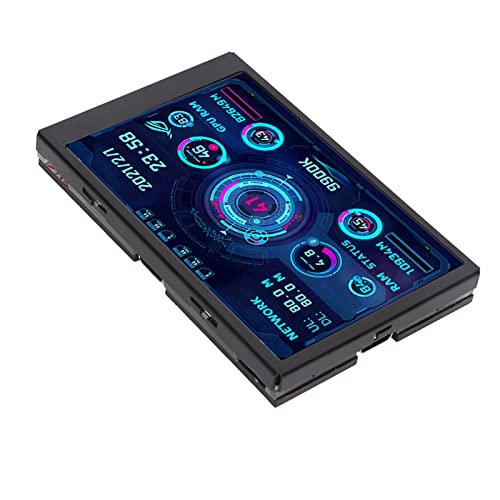Computer Temp Monitor, 3.5in USB C Computer CPU Monitor for Office(Black Cat Lingerie Dress)