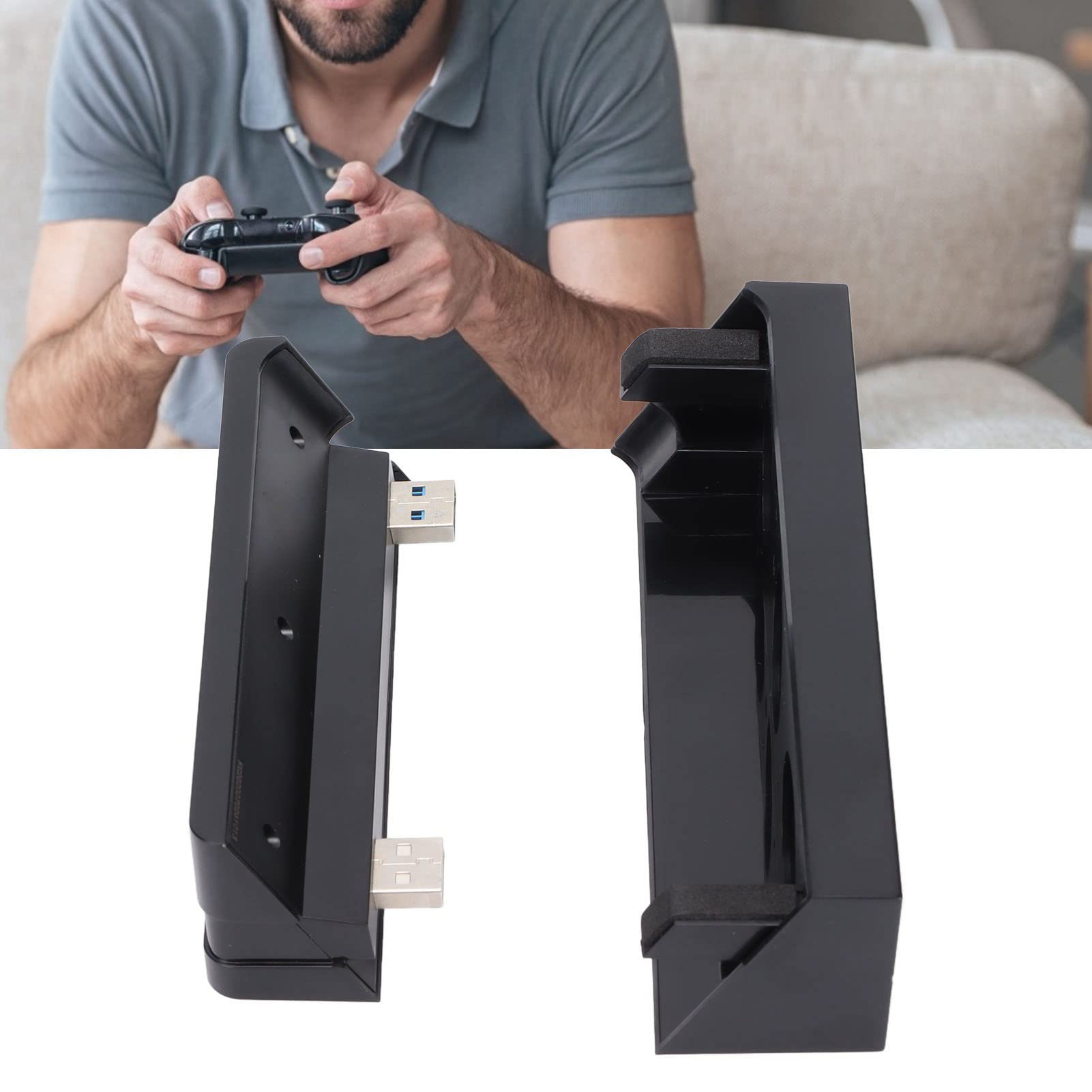 Kafuty-1 Cooling Fan and USB Hub Combination Kit for PS4 Slim Console System,4-Port USB 3.0 Adapter Splitter,Automatic Temperature Sensor Controlled Cooler,for Playstation 4 Slim