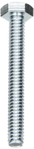Steel Hex Bolt, Grade 5, Zinc Plated Finish, Hex Head, External Hex Drive, Meets ASME B18.2.1/SAE J429, 2" Length, Fully Threaded, 3/8"-16 Threads (Pack of 50)