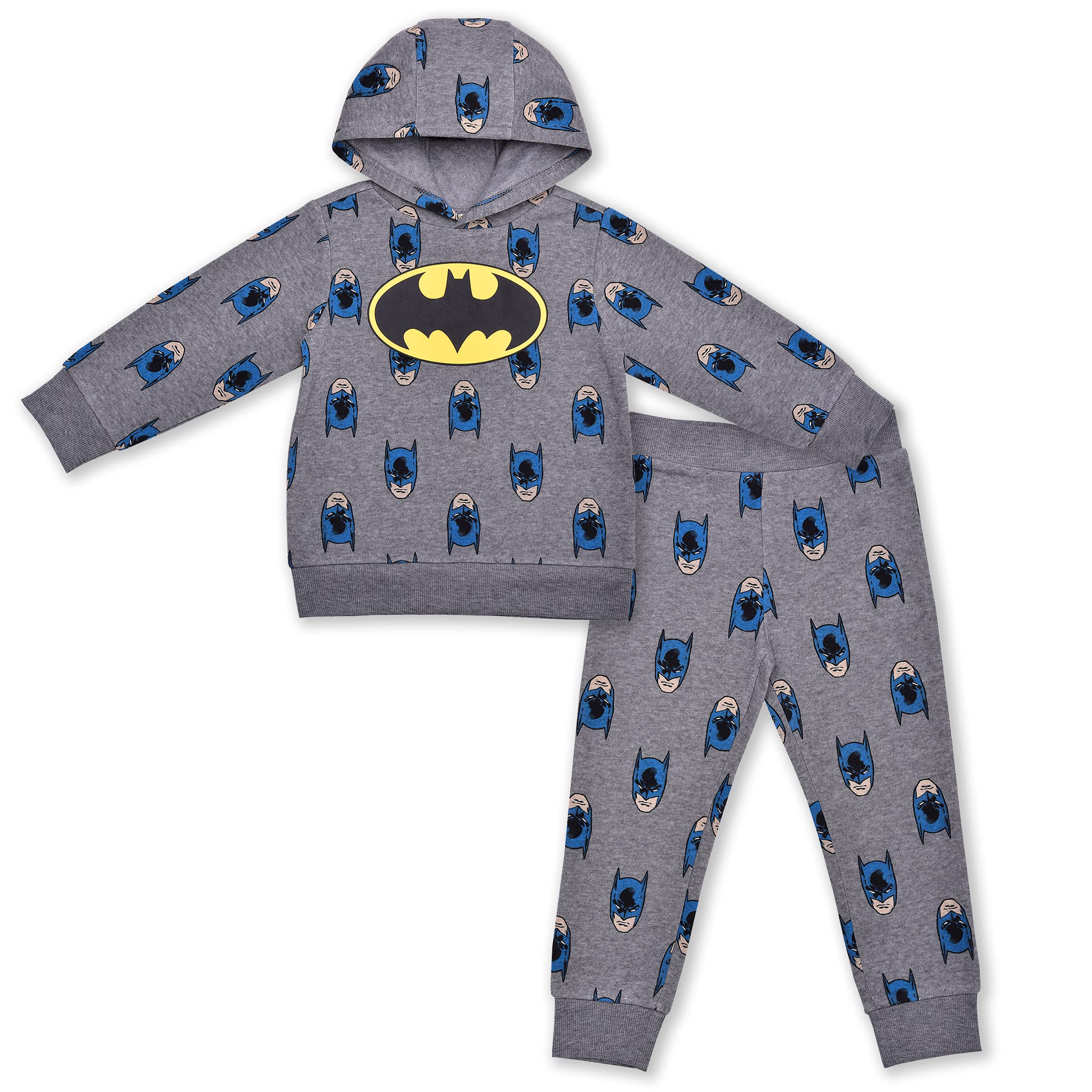Batman Boys Pullover Hoodie and Jogger Sweatpant Set for Toddlers and Little Kids - Grey