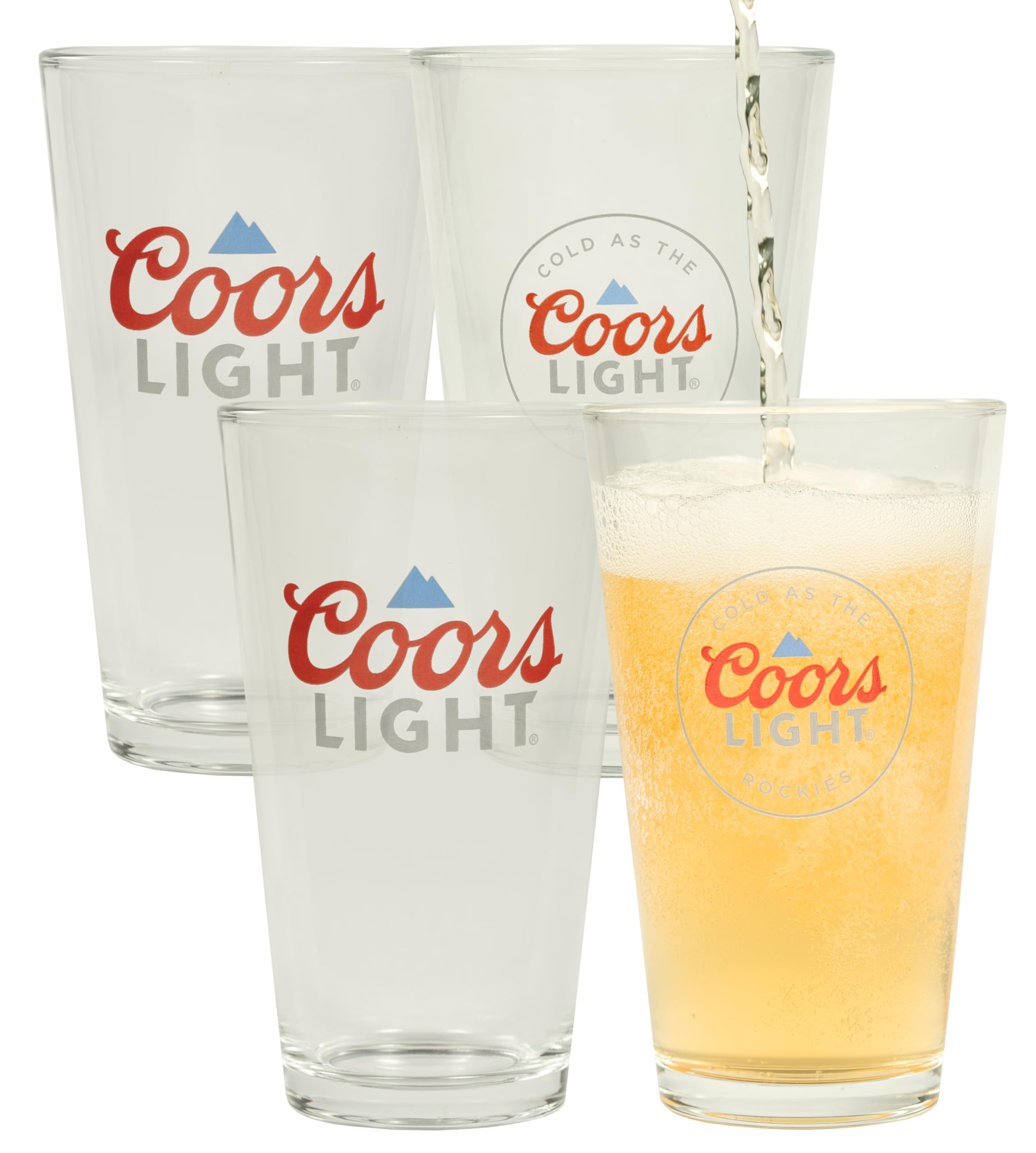 LORD'S ROCKS Coors Light 16oz Pint Glass - Set of 4 Authentically Licensed Compatible