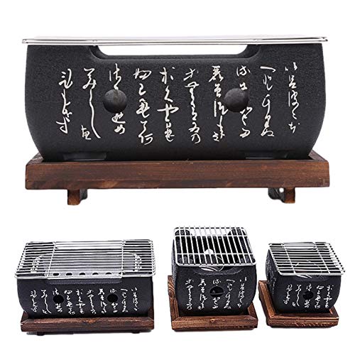 Barbecue Grill Mini Table-top Charcoal Grill Portable Japanese BBQ Grill Charcoal Stove with Wire Mesh Grill and Base Barbecue Grill Racks (Size : 15cmx15cm) ()