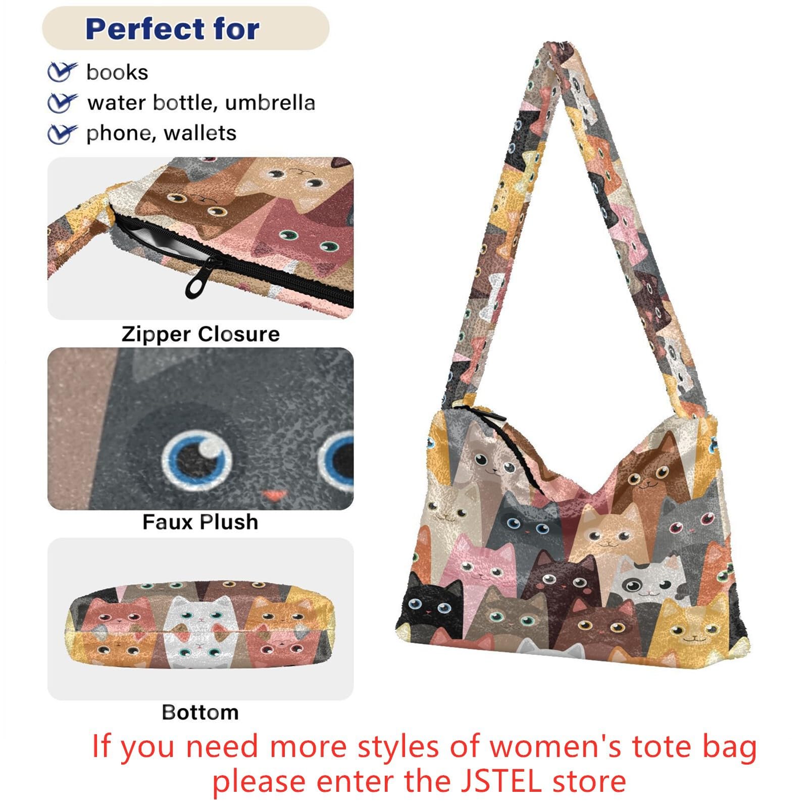 JSTEL Women Large Tote Top Handle Shoulder Bags Dragonfly Patern Ladies Handbag L