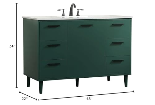 Elegant Kitchen and Bath 48 inch Bathroom Vanity Cabinet - Green