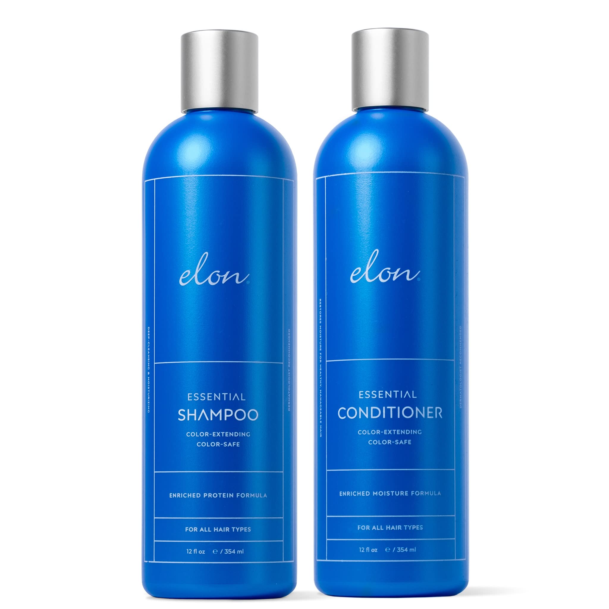 Elon Sulfate Free Shampoo and Conditioner Set (12oz) –Hair Shampoo for Color Treated Hair to Extend Color –Conditioner for Dry Hair to Nourish& Protect –Color Safe Shampoo and Conditioner