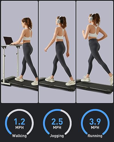 CURSOR FITNESS Under Desk Treadmill, 2 in 1 Walking Pad, 2.5 HP Quiet Brushless, 265 LBS Capacity for Home and Office Workout