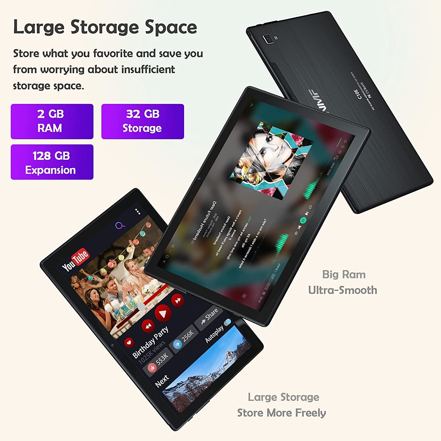 CNMF Tablet 10 Inch, 5Ghz WiFi Tablet + 2.4Ghz WiFi Tablet, 2 Pack, Long Battery Life, 2GB ROM, 32GB Storage, 10.1" IPS HD Touch Screen