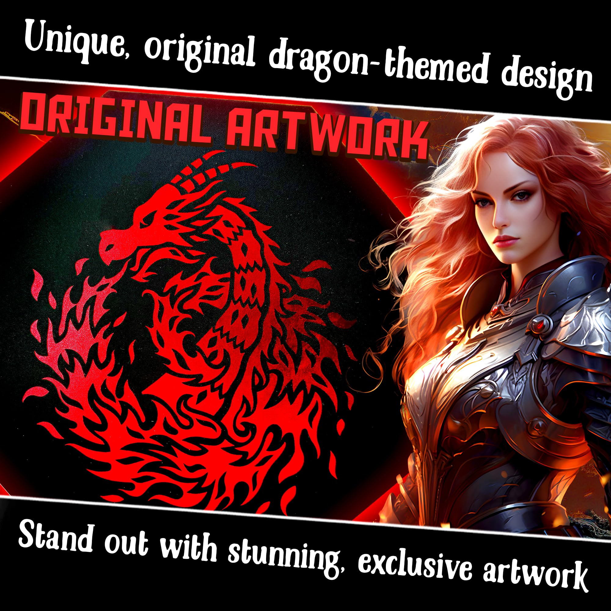Fantasydice Red Fire Dragon Dice Tray with Lid β 9" Octagon with Dice Staging Area, Holds 5 Dice Sets β Perfect for D&D, Call of Cthulhu, Shadowrun, and All Tabletop RPGs