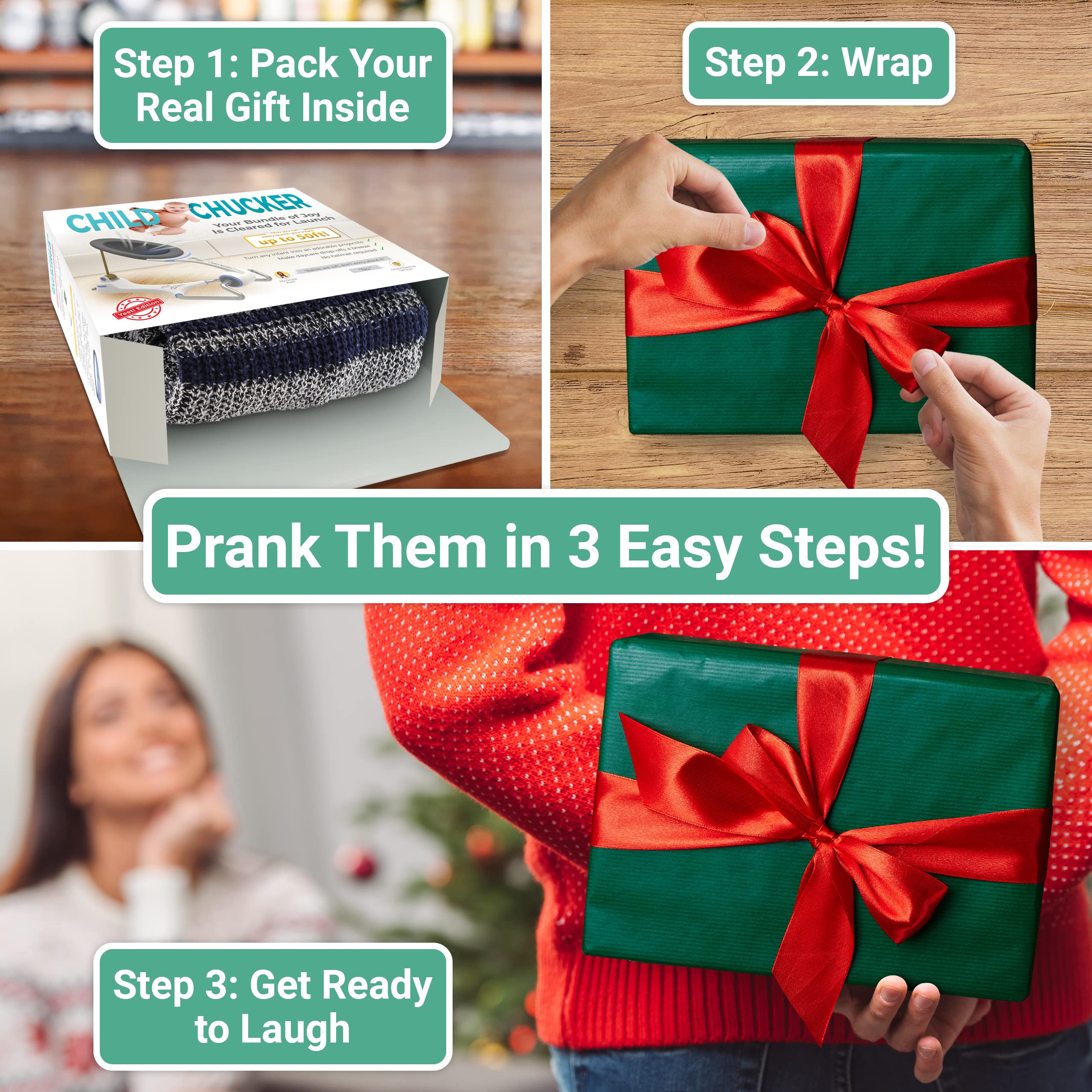 Witty Yeti Hilarious Child Chucker Gag Gift Empty Box Wrap Your Real Present Inside to Prank Friends or Family with This Practical Joke for Men or Women. Funny Idea for New Parents or Baby Shower.