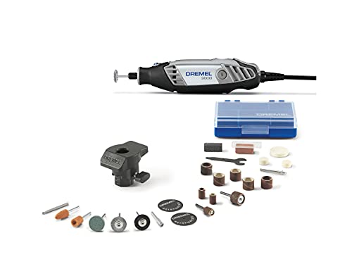 Dremel 3000-1/24 Variable Speed Rotary Tool Kit - 1 Attachment & 24 Accessories, Ideal for Variety of Crafting and DIY Projects – Cutting, Sanding, Grinding, Polishing, Drilling, Engraving