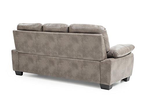 Glory Furniture Upholstered Sofa, Gray Faux Leather