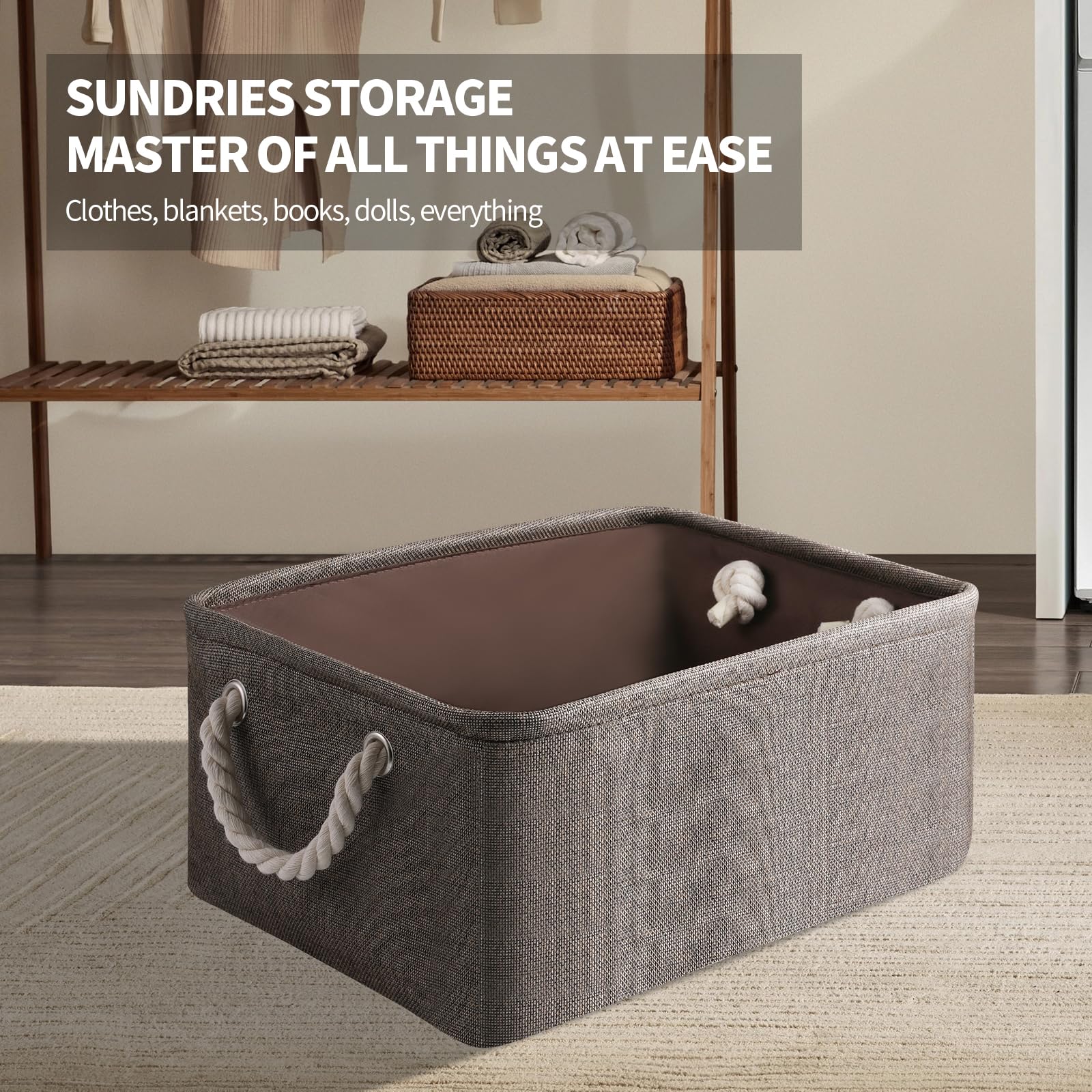 SAMORADREA Storage Basket Bins 9 Pack Decorative Baskets Bulk Storage Baskets Cubes Containers with 2/Handles for Clothes Storage, Books, Home, Office, Garage, Bedroom, (Black/Pink/Brown)