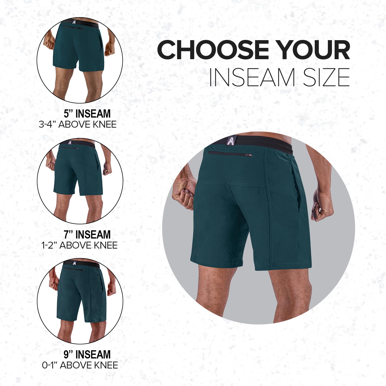 Anthem Athletics Evolflex 5 Inch Men's Workout Shorts - 3 Pocket Short for Running, Athletic & Gym Training - Marine - XX-Large