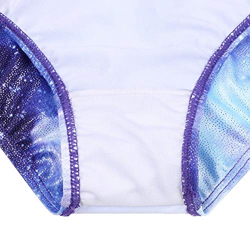 BAOHULU Girls Gymnastics Leotards Sparkle Print Athletic Clothes One Piece Dance Outfit B229_NavyCat_6A