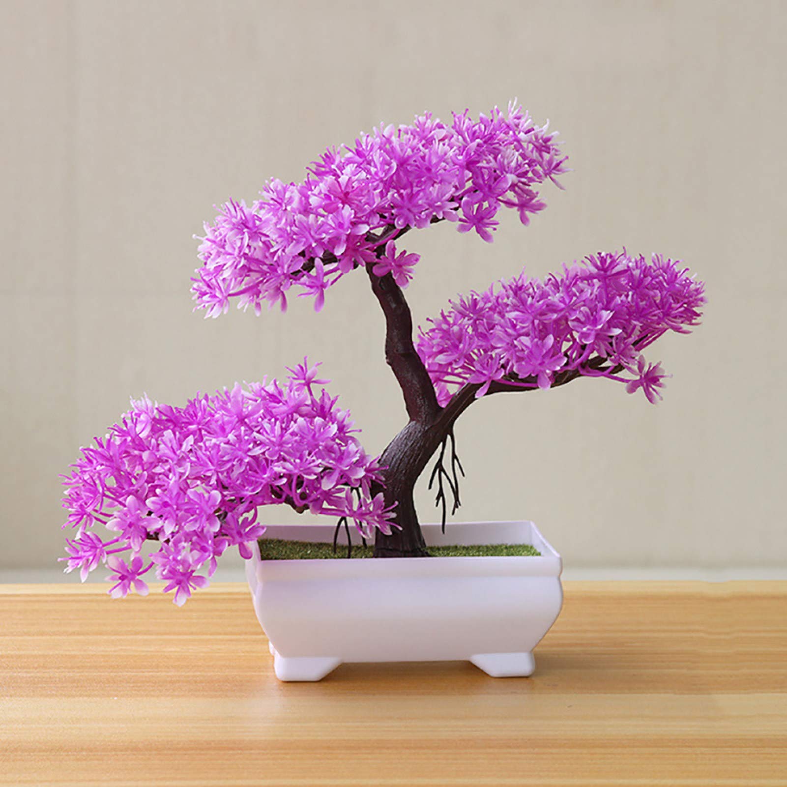 HASEAN Artificial Plants Bonsai Welcoming Pine Tree Pot Desk Display Simulation Fake Tree Fake Potted Ornament Home Hotel Garden Decoration