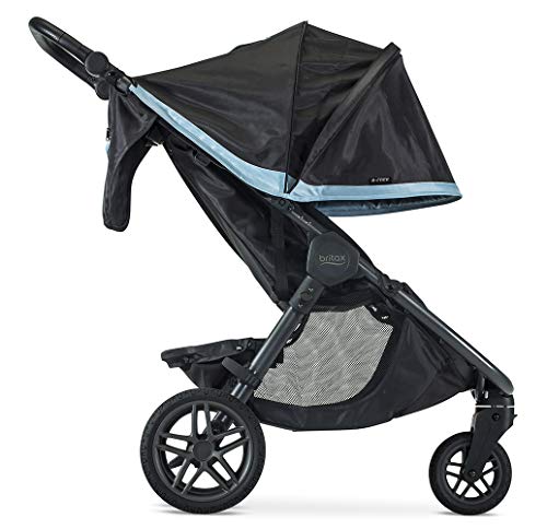 Britax B-Free Stroller, Frost - All Terrain Tires - Adjustable Handlebar - One Hand Fold - Large UV50 Canopy