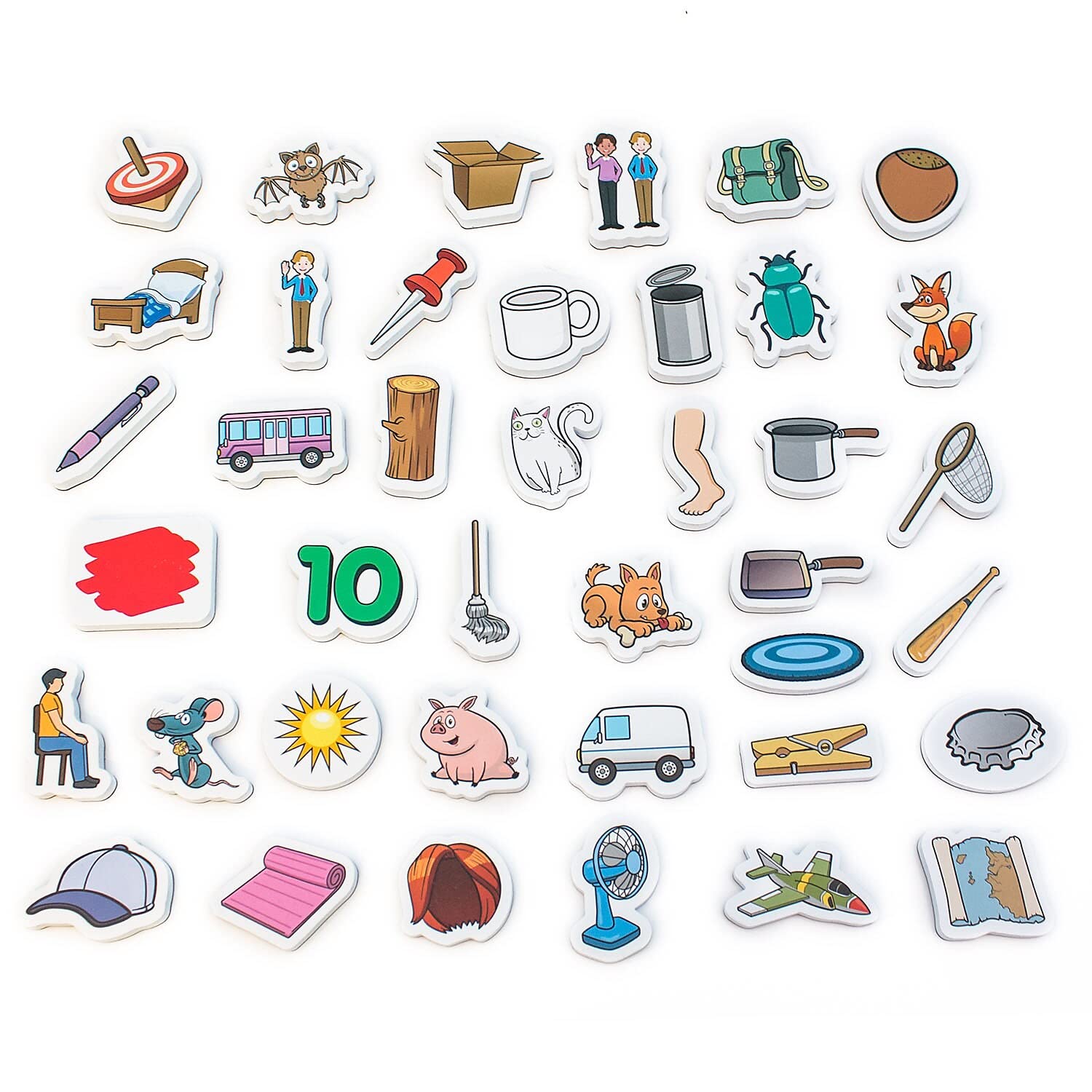 Junior Learning Rainbow CVC Objects Magnetic Foam Set, 40 Pieces, Ages 4-5, Phonics, Pre K-K