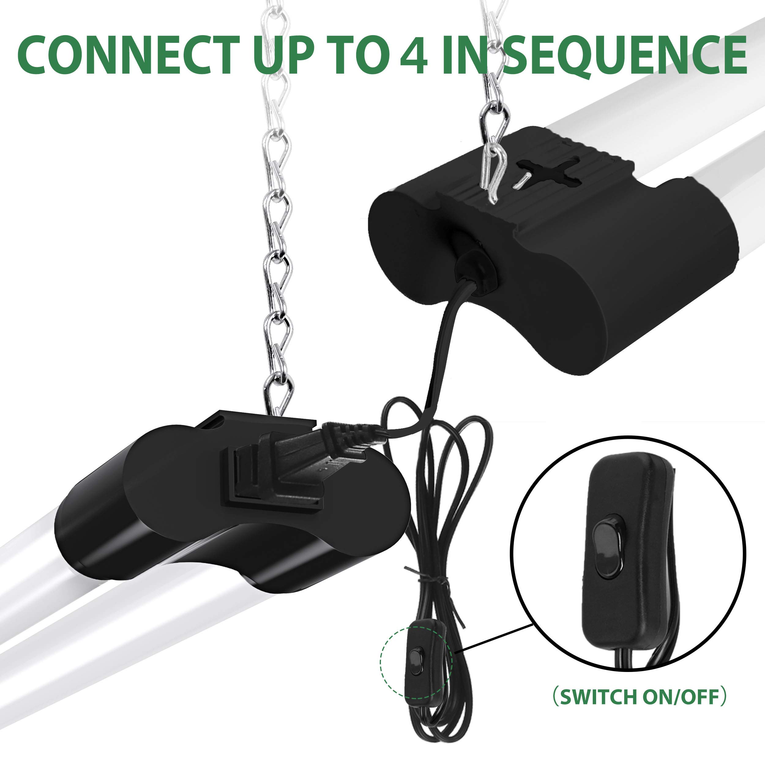 BBOUNDER 1 Pack Linkable LED Utility Shop Light, 4 FT, Integrated Fixture for Garage, 36W Equivalent 250W, 5000K Daylight, Surface + Suspension Mount, Black …