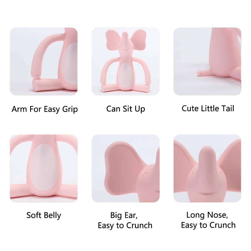 Baby Teether, Food Grade Silicone Baby Teething Toy, Infant teether chew Toy, Natural Organic, BPA Free, Multi-Texture Design Mushroom Teether, for Toddlers