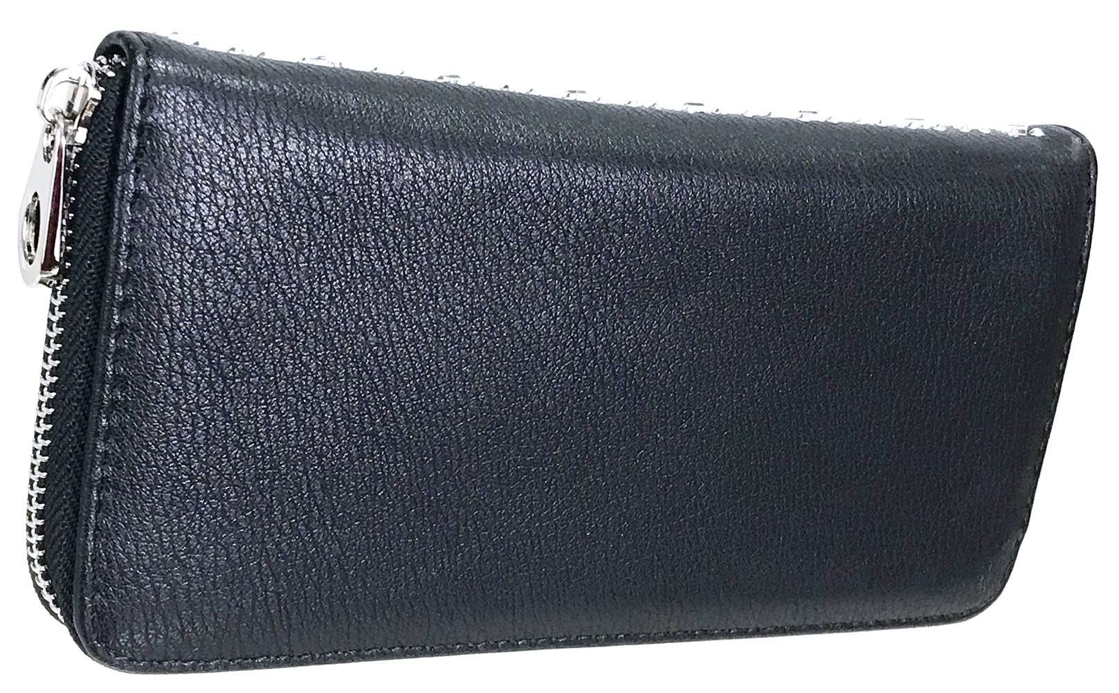 ZzFab Mirror Sparkle Wallet Matching Rhinestone Wallet for Bling Purse (Black)