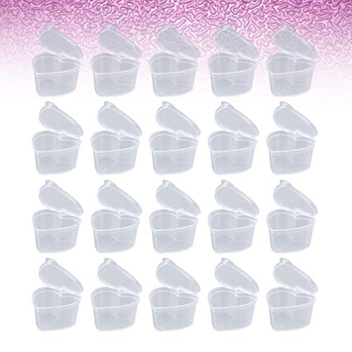 EXCEART Heart Shaped Souffles Cups Transprarent Plastic Storage Box design, easy to DIY, Sewing Supplies Storage. Plastic Sauce Cups
