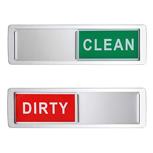Clean Dirty Magnet Sign for Dishwasher,Taste Season Super Strong Magnet, Easy to Read Non-Scratch Magnetic,Sliding Indicator with Clear, Bold & Colored Text (Silver)