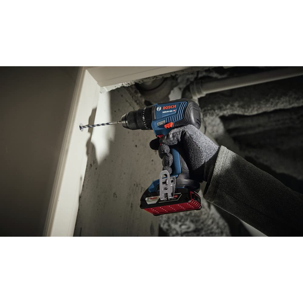 Bosch GXL18V-240B22-RT 18V Brushless Lithium-Ion 1/2 in. Hammer Drill Driver and 1/4 in. and 1/2 in. 2-in-1 Bit/Socket Impact Driver Combo Kit with 2 Batteries (2 Ah) (Renewed)
