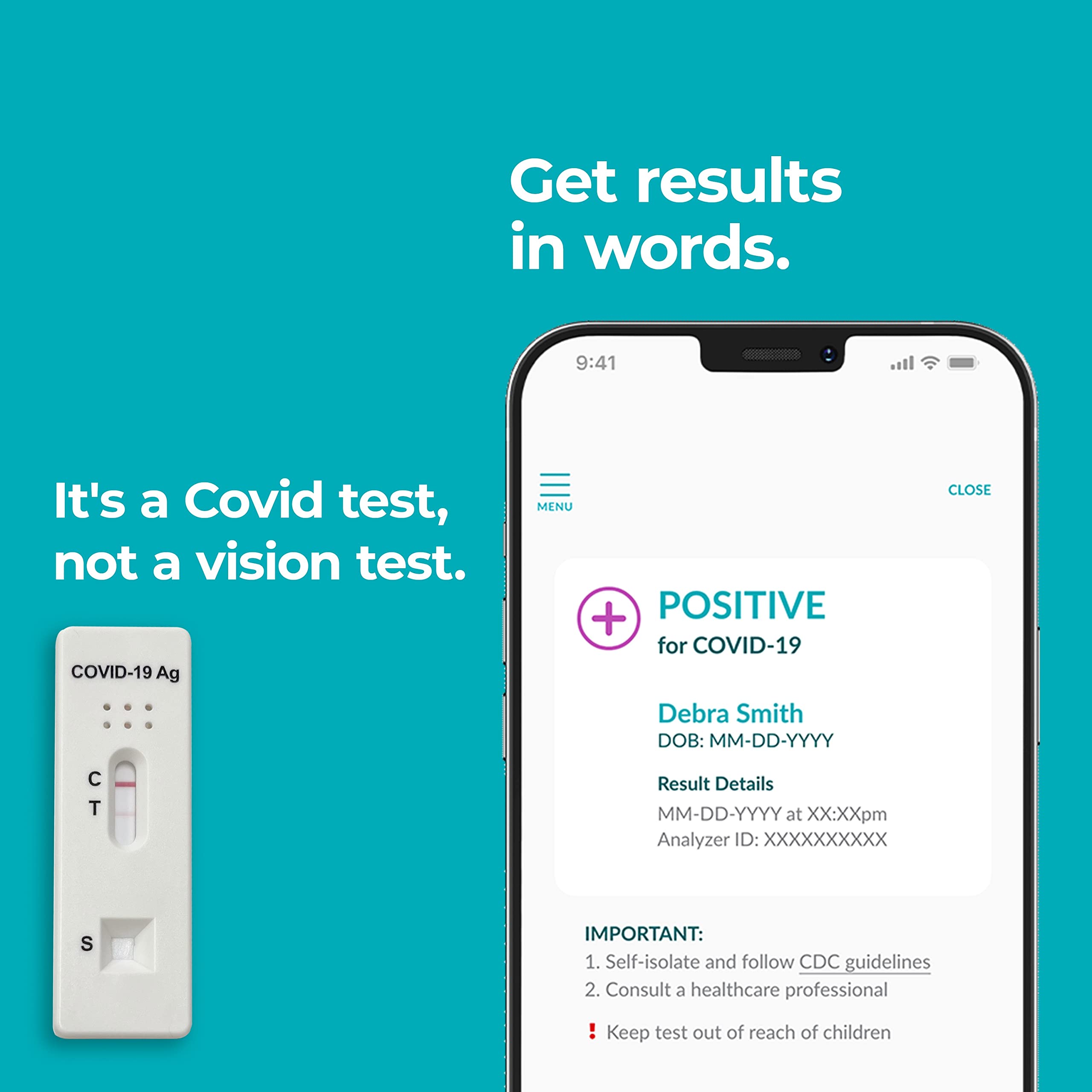 Ellume COVID-19 Home Test, 1 Pack, 1 Test Total, Results in 15 minutes to free mobile app, FDA Emergency Use Authorization
