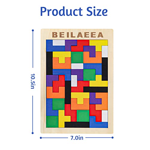 Wooden Blocks Puzzle Brain Teasers Toy,Wooden Puzzle Tangram,Cube 3D Puzzle for Kids,Puzzles for Kids Ages 2-8, Montessori Kids Educational Puzzle Games Gift (1 pcs)